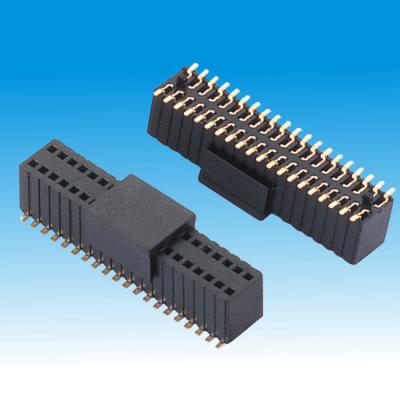 China 1.27x2.54mm Dual Row Female Header Connector SMT Type 5.7mm Height for sale