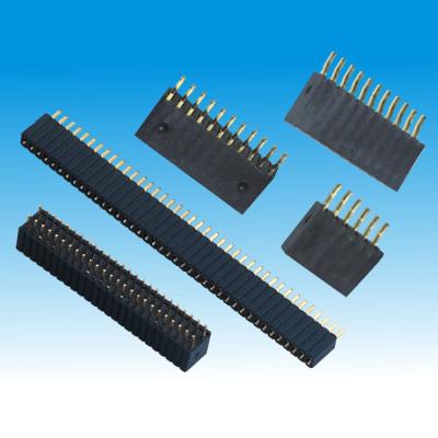 China 1.27x2.54mm Pitch H 5.7 Dual Row Female Header Connector Straight Type 1A 500V for sale