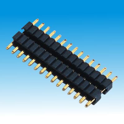 China Durable Straight Single Pin Header Right Angle 1.27mm 0.40SQ High Strength for sale