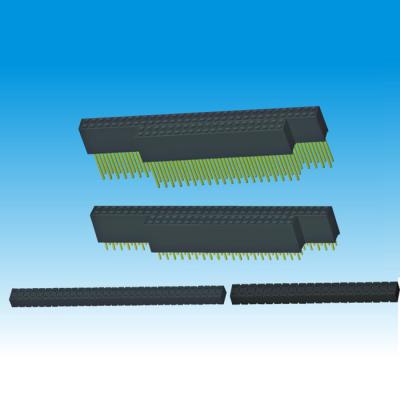 China Gold Flash Female Header Connector Straight Type Single Row Height 11 for sale