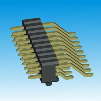 China Right Angle SMT Pin Header Connector 1.27mm Dual Row Polyester UL94V-0 for sale