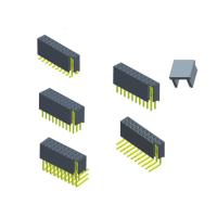 China 2.0 mm Pitch H 6.35 Dual Row Female Header Connector Right Angle for sale