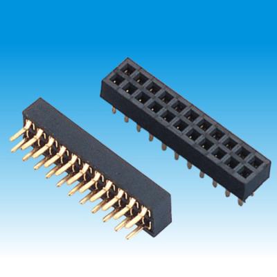 China 2.54 mm Pitch 3.5 Dual Row Female Header Connector SMT PBT 3A 1000V for sale