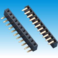China 2.54mm Pitch 5 Pin Single Row Female Header Connector Right Angle 3A for sale