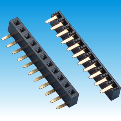 China 2.54mm Pitch 5 Pin Single Row Female Header Connector Right Angle 3A for sale