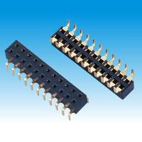 China Dual Row Female Header Connector Straddle Pin Bottom Entry Polyester Insulator for sale