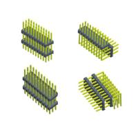 China 2.00mm Pin Header Triple Row Straight Right Angle Connector 1.5A 500V for sale