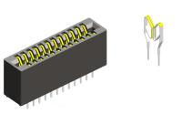 China Female Card Edge Connector 2.54mm Pitch 64P DIP Type Selective Gold Plated for sale