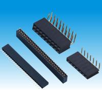 China 2.54 mm Pitch H 7.1 Dual Row Female Header Connector Right Angle for sale