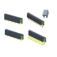 China 2.54 mm Pitch H 7.1 Dual Row Female Header Connector Right Angle for sale