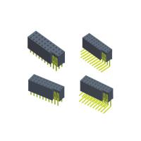 China 2.54 mm Pitch 7.1 Triple Row Female Header Connector Right Angle Type for sale