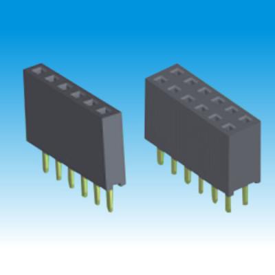 China 2.54 mm  Height 8.0 Single Row Female Header Connector Straight Type for sale