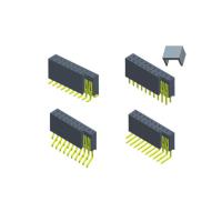 China 2.54 mm H 8.5 Dual Row Female Header Connector Right Angle Type for sale