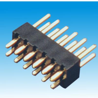 China 2.54mm Dual Row Pin Header Straight Right Angle 3A 500V Connector for sale