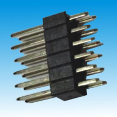 China 2.54mm Dual Row Pin Header Straight Right Angle 3A 500V Connector for sale