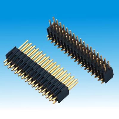 China 2.54mm Dual Row Pin Header Straight Right Angle 3A 500V Connector for sale