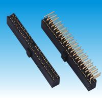 China Right Angle Female Header Connector , 2.54 Mm Dual Row Pin Header With Bump for sale