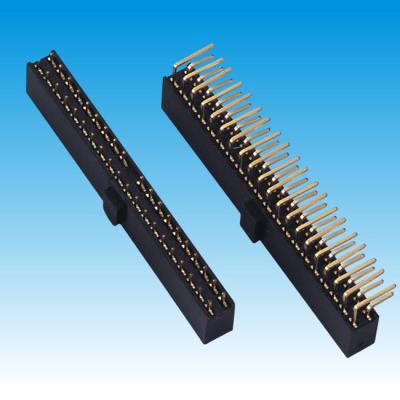 China Right Angle Female Header Connector , 2.54 Mm Dual Row Pin Header With Bump for sale