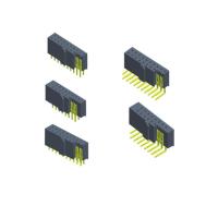 China Right Angle Female Header Connector , 2.54 Mm Dual Row Pin Header With Bump for sale