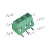 China Green Color 5.0 mm Screw Terminal Blocks Female Right Angle Type for sale