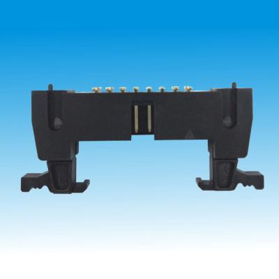 China 2.54mm Pitch SMT Male Pin Header Connector Short Latch Gold Flash Tray Pack for sale