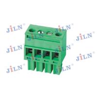 China Pluggable PCB Terminal Block 3.5mm Green PA66 UL94 V-0 300V 8A for sale