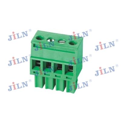 China Pluggable PCB Terminal Block 3.5mm Green PA66 UL94 V-0 300V 8A for sale