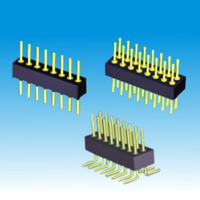 China 2mm Round Male Machine Pin Header DIP Connector 3A Gold Plated Brass for sale