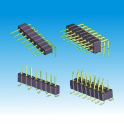 China 2mm Pitch Right Angle Pin Header Round Male Gold Plated 3A PCB Connector for sale