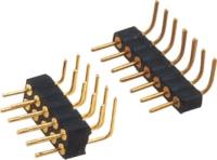China 2mm Pitch Right Angle Pin Header Round Male Gold Plated 3A PCB Connector for sale