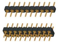 China 2.54mm SMT Male Pin Header R/A Type Black Gold Plated Brass Connector 3A for sale