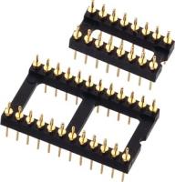 China 2.54mm Round Machine Pin Header Male IC Socket PCB Connector Gold Plated 3A for sale