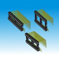 China 2.54mm Pitch IC Socket PPS Insulator Female Connector 3A Right Angle Gold Flash for sale