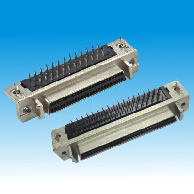 China PA6T Insulator Zinc Alloy SCSI HPDB 68P Right Angle Connector 500V for sale
