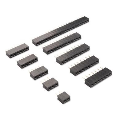 China SIL Pin 2.54mm Pitch Female Header Connector Single Row PA6T for sale