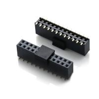 China PA6T 1.27mm Pitch Double Row Female Header Connector H4.6mm 1A 1000V for sale