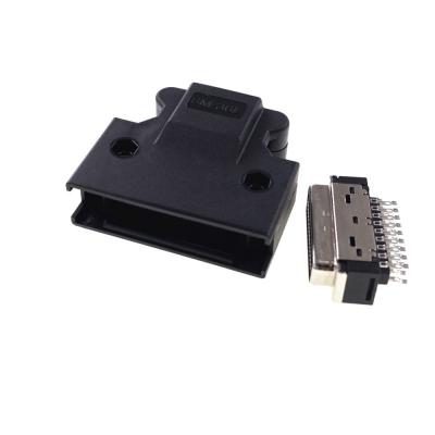 China 36 Pin PBT SCSI Plug Connector MDR D Ribbon Backshell 10136-3000PE 10336-52A0-008 for sale