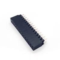 China 2.54mm Pitch Stacking Female Header DIP Connector Dual Row Straight 2-40P Per Row for sale