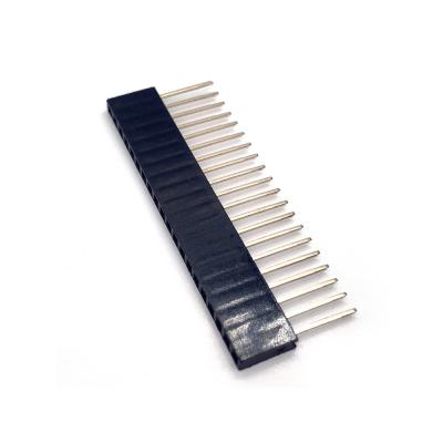 China 2.54mm Female Header Connector H8.5+2.5mm Stackable Single Row Straight DIP PC104 for sale