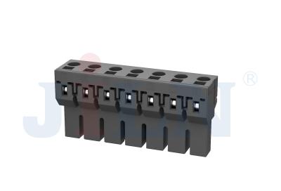 China Brass PBT Electrical Terminal Block 7.5mm 25A AC2000V Plug In Terminal Block for sale