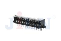 China PBT Brass PCB Terminal Block 7.62mm 300V 10A 14AWG Straight 6P to 48P for sale