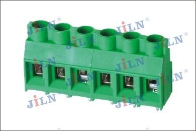 China M3.0 PA66 PCB Terminal Block 6.35mm Pitch 30A 300V Green Screw Connector for sale