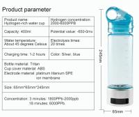 China Medical-Grade H2 Water Generator Tumbler 9000ppb SPE PEM Electrolysis USB-C Fast Charge Anti-Aging Recovery for sale