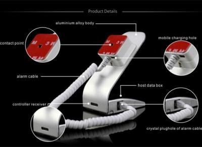 China COMER Hand phone security desk display magnetic Holders with alarm sensor cord for sale