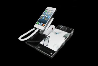 China COMER cellular telephone Price label acrylic display stand with security alarm cable lock for sale