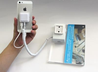 China COMER security cable lock devices Anti-theft mobile phone display stand with acrylic base for sale