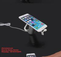 China COMER with charge system and security anti theft alarm display stand holder rack for cellphone with lock cable for sale