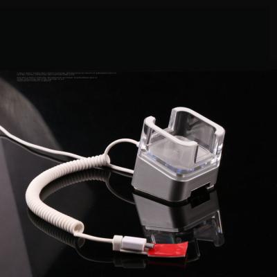 China COMER security anti-theft cable locking  for cell phone secure display with alarm sensor cable and charging cord for sale