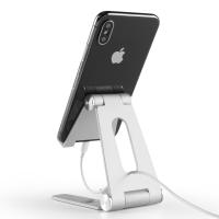 China COMER Rotation metallic cell phone holder desk double adjustable angle mobile tabletop stand for sale