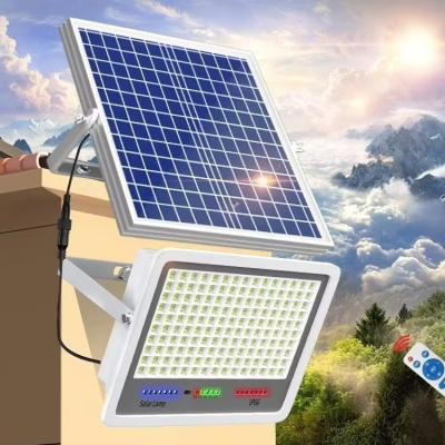 China 100W Lens Brightness Household Lighting Remote Controlled Solar Powered Flood Light for sale